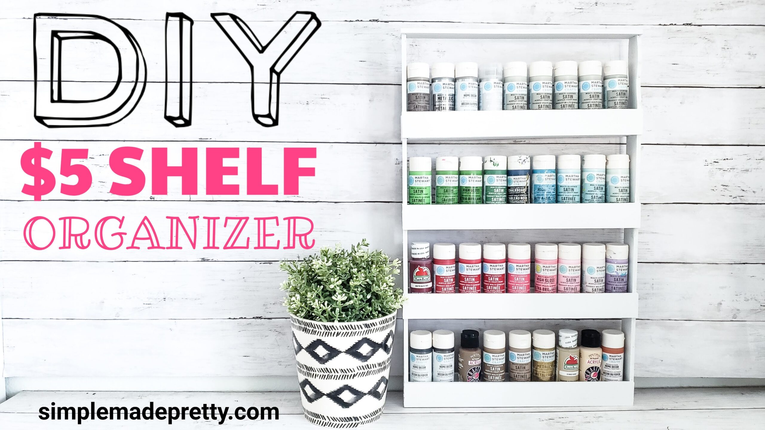 DIY $5 Shelf Organizer - Craft & Create Club by Simple Made Pretty