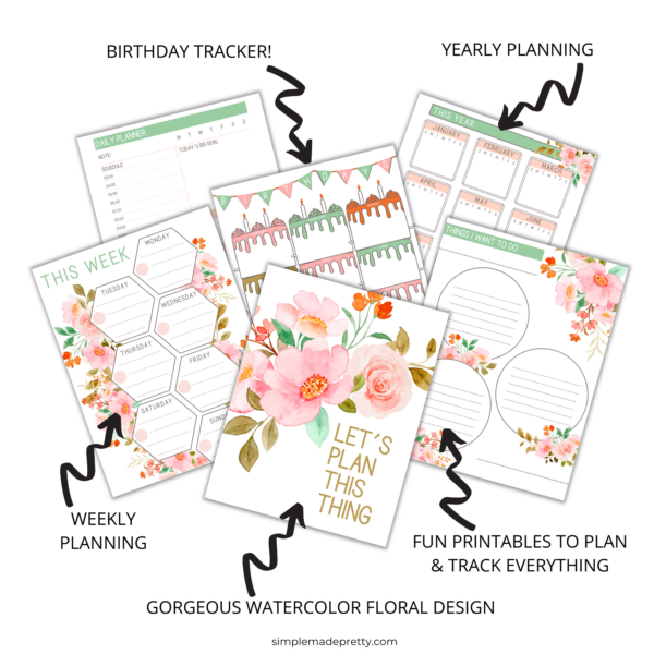Printable Spotlight: The Floral Day Planner - Craft & Create Club by ...